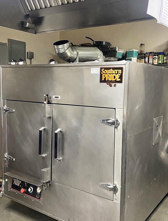 Meet the real star of Harry's—this Southern Pride smoker transforms ordinary meat into extraordinary memories, one low-and-slow cook at a time.