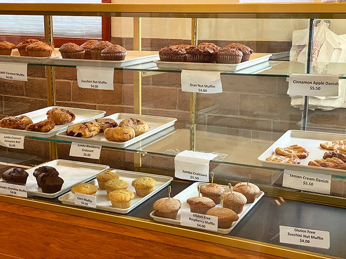 The pastry case—where willpower goes to die and "I'll just have coffee" turns into "and one of those… and maybe that one too."