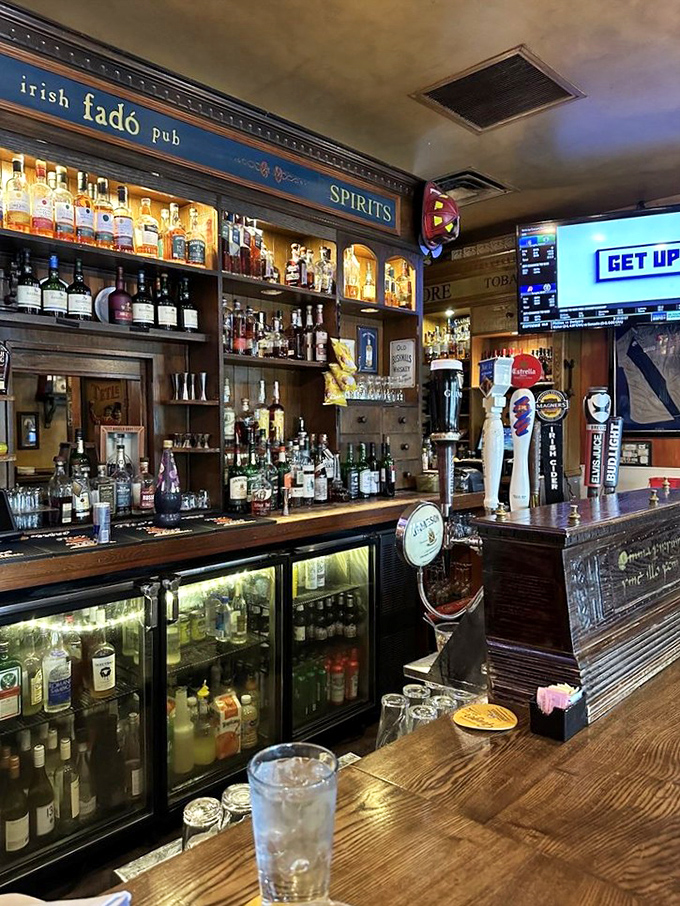Behind every great Irish pub is a great bar – this one's stocked with enough spirits to make even the most discerning whiskey lover smile.