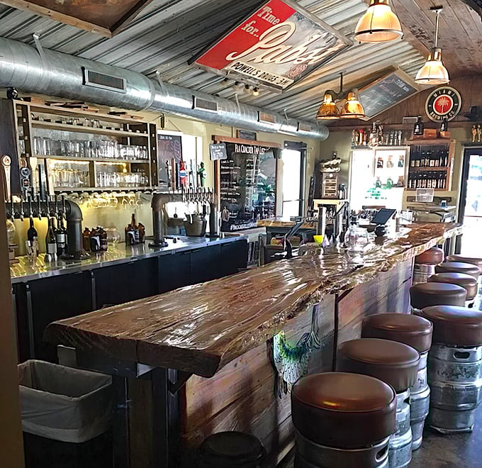 This isn't just a bar—it's a work of art. That live-edge wood counter has heard more Florida stories than a fishing charter captain.