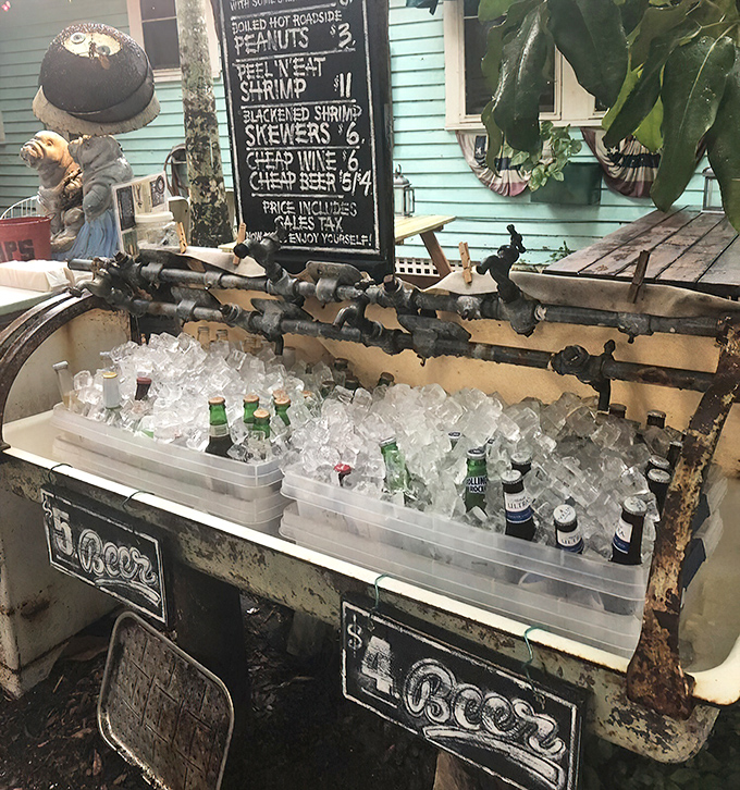 The backyard bar feels like the best block party in Florida – where cold beer meets warm evenings and nobody's checking their watch.
