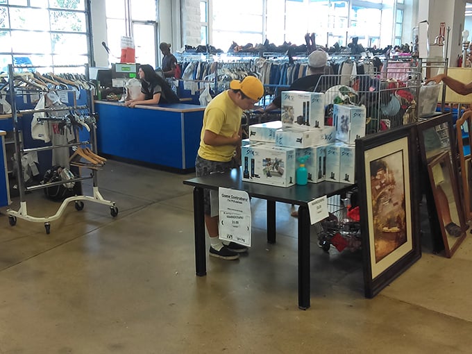 Where treasures meet their new owners. The checkout counter—final gateway between past and future, staffed by folks who've seen it all.
