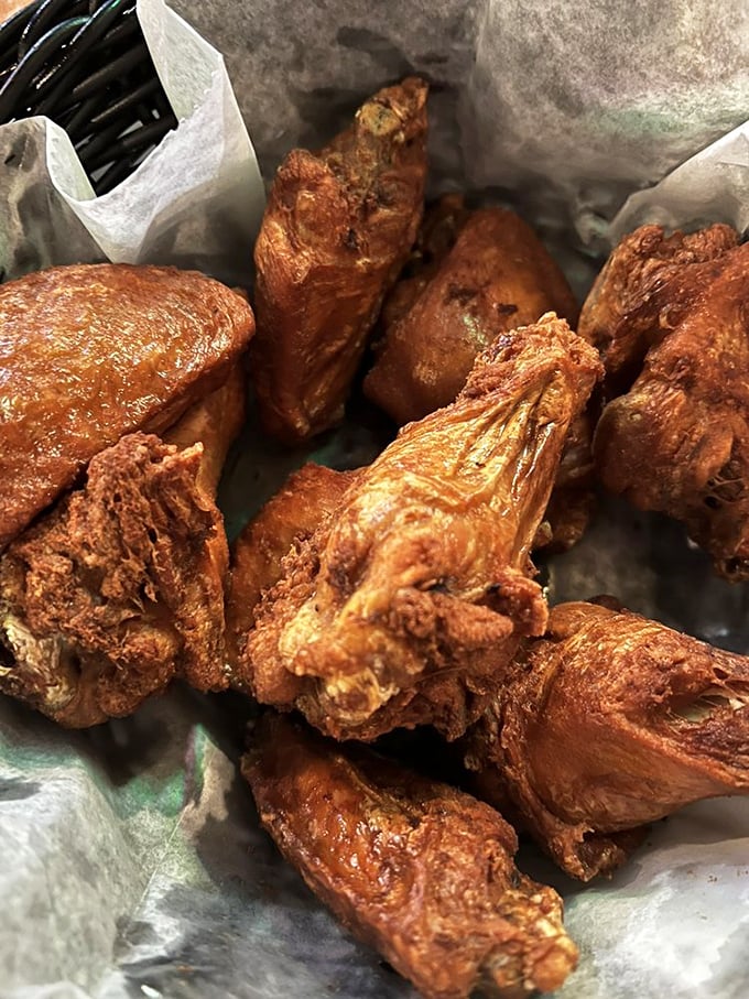 Wings with a crackling exterior and juicy interior that prove The Whale's Rib isn't just a one-trick pony—it's a full-on culinary circus.