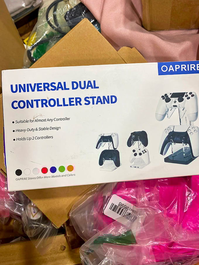 Game night upgrade alert! This dual controller stand brings order to chaotic entertainment centers while giving gaming accessories the throne they deserve.