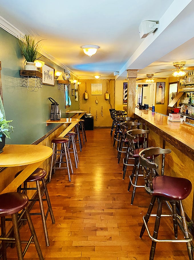 Warm lighting, wooden accents, and cozy seating create the perfect stage for memorable meals. Calories don't count in rooms this charming.