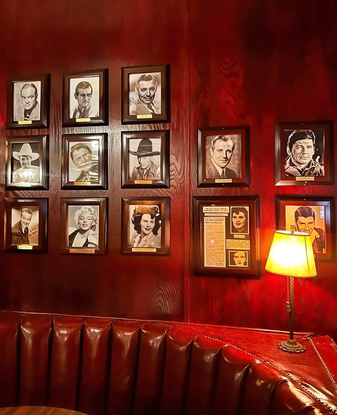 Hollywood royalty watches over diners from these walls, creating the feeling you're part of California's storied past while enjoying your steak.