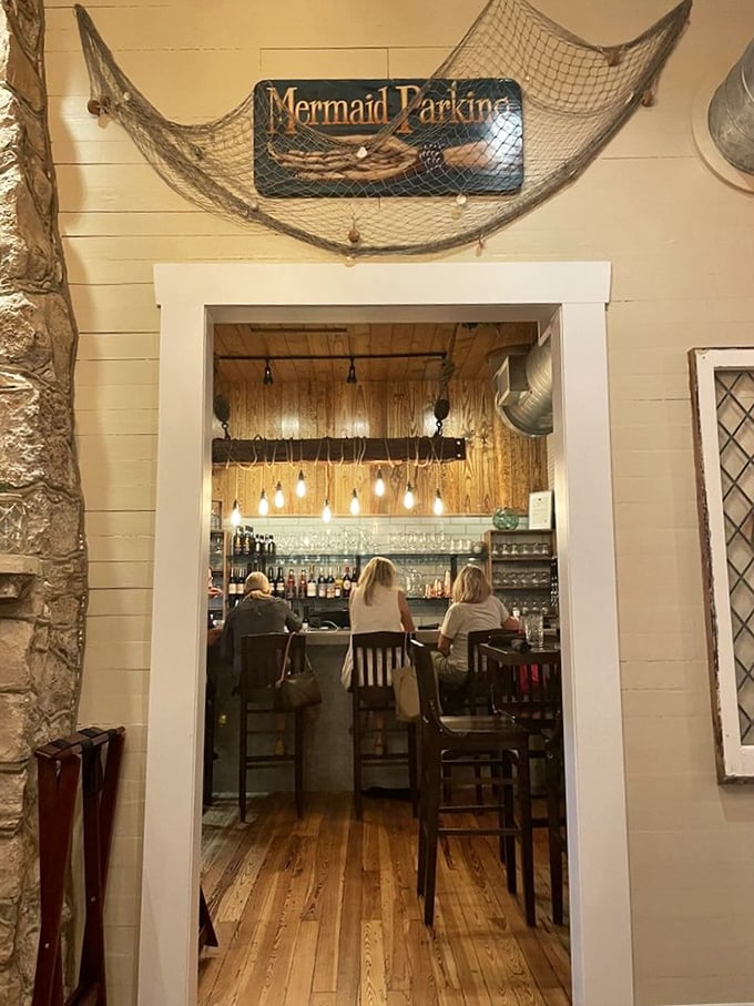 "Mermaid Parking" says it all—this is a place that takes food seriously but itself? Not so much.