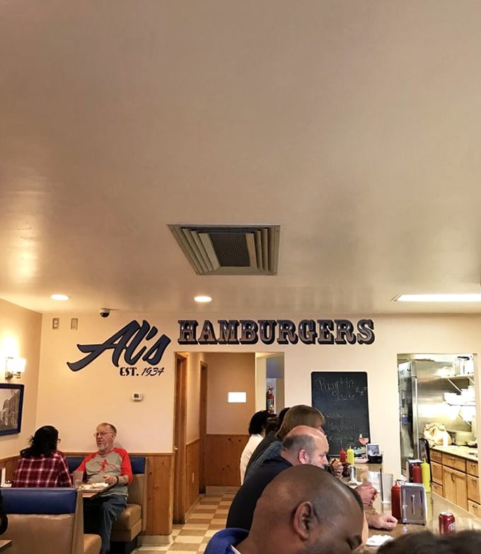 The diverse crowd at Al's proves great food is the ultimate unifier—bringing together folks who might disagree on everything except burger excellence.