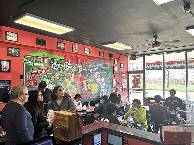 A full house of satisfied customers—the true Michelin stars of any great eatery. Everyone's on the same delicious mission.