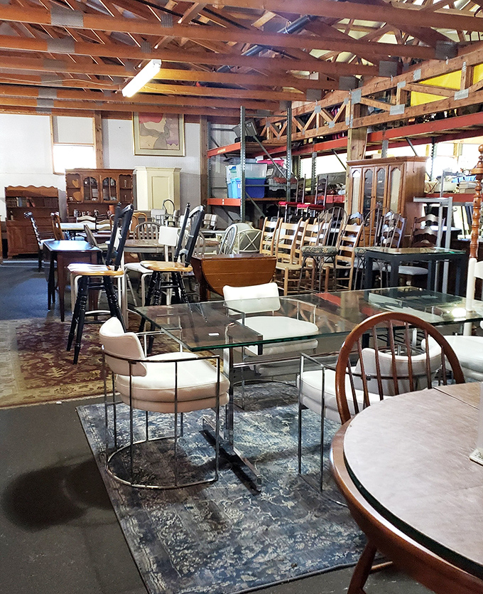 The furniture section could furnish an entire home with character – each piece with its own history and ready to start a new chapter.