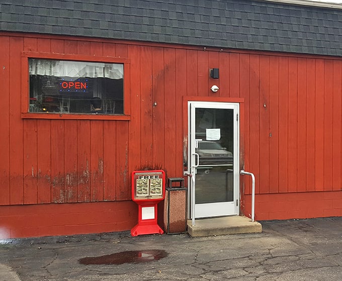 The unassuming entrance doesn't telegraph what awaits inside—like finding a treasure chest disguised as a garden shed.