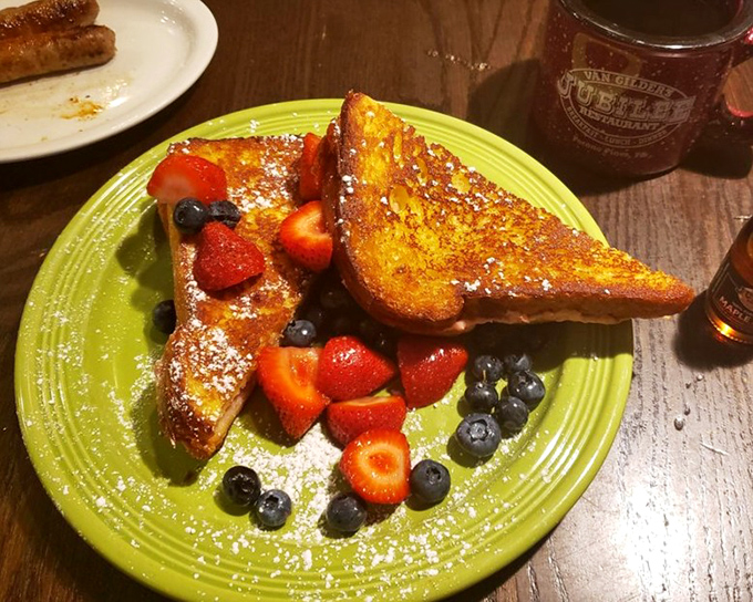 French toast that makes ordinary breakfast feel like amateur hour. Those berries aren't garnish—they're supporting actors in a delicious drama.