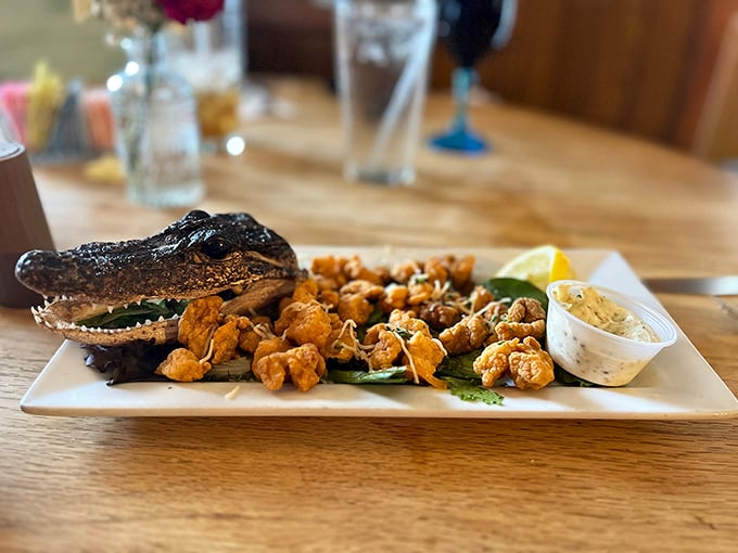 See you later, alligator takes on new meaning. This presentation of gator bites with crispy coating might be the most Florida thing you'll ever eat.