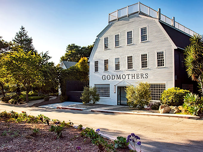 Godmothers occupies a distinctive barn-like building where coastal New England meets California cool – no fairy godmother required to enjoy its charms.