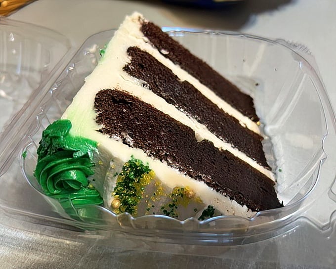 A chocolate cake with vanilla layers that's dressed for both the prom and the after-party. Elegant yet fun.
