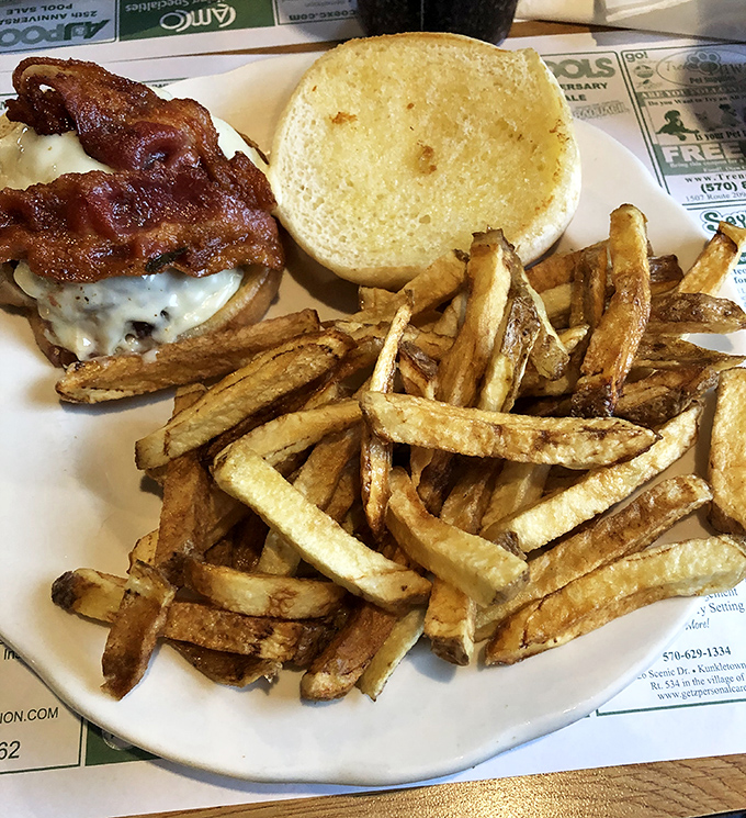 Hand-cut fries and a bacon cheeseburger—the lunch combo that's made countless afternoon meetings mysteriously "run long."