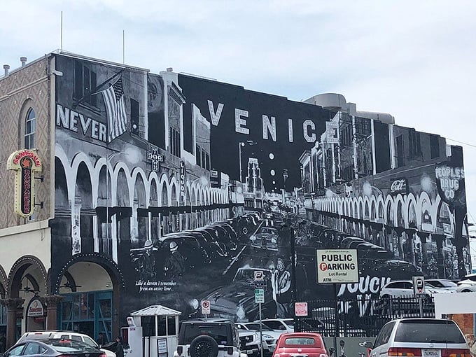 Historic Venice architecture tells stories of bygone eras while housing today's trendy boutiques – the ultimate California recycling program.