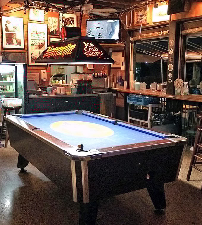 A pool table surrounded by maritime memorabilia – because sometimes you need entertainment between courses of incredible seafood.