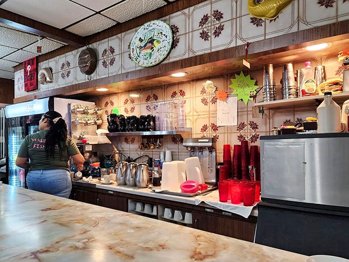 Behind every great diner is a kitchen with character, where coffee is always brewing and vintage tiles tell stories of meals past.
