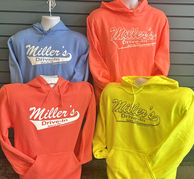 Miller's merch in every color – because wearing your ice cream loyalty on your sleeve (or chest) is perfectly reasonable behavior.