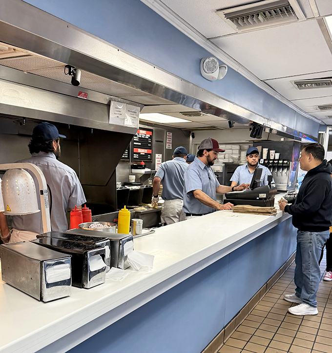 The counter—where dreams become reality and decisions have delicious consequences. Order confidently or risk the collective sighs of Chicago.