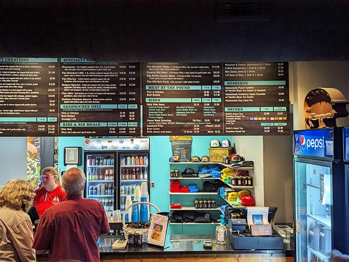 The ordering counter—where dreams are placed and smoky treasures are dispensed with the efficiency of a well-run pirate ship.