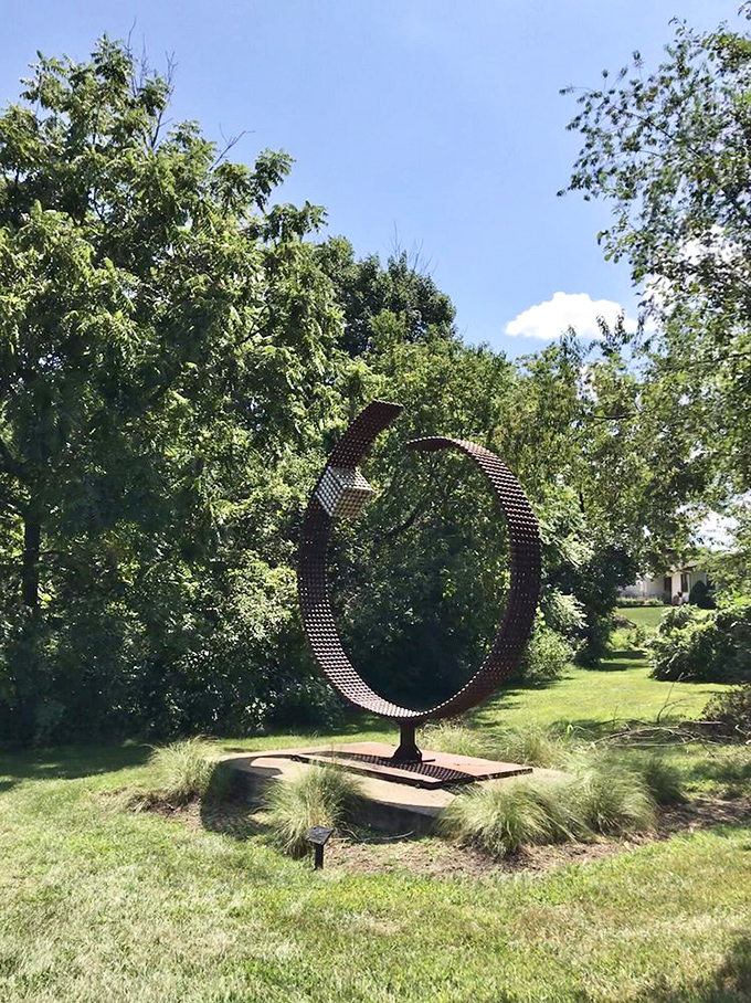 This circular sculpture frames the sky like a lens, reminding us that sometimes art's greatest purpose is simply changing how we see.