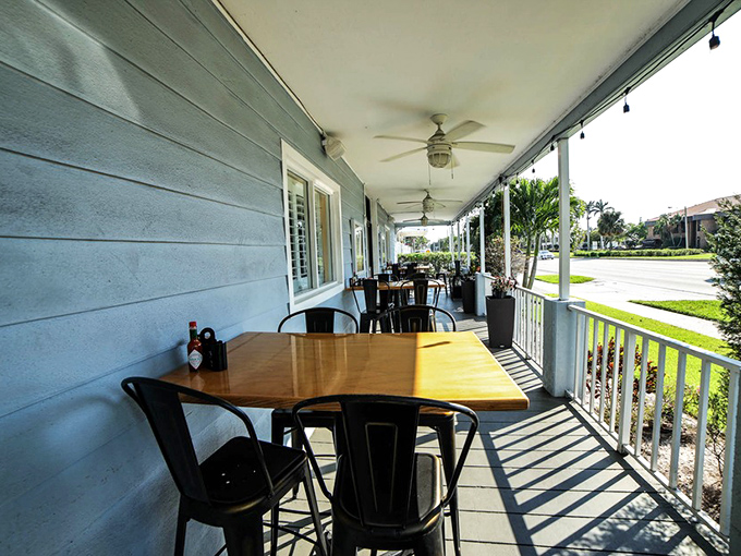 Outdoor dining Florida-style – where breakfast comes with a side of sunshine. The perfect spot for morning philosophers and people-watchers.
