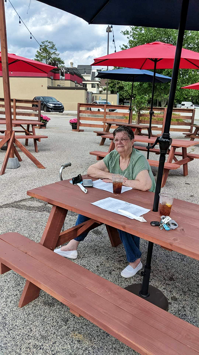 Outdoor seating where fresh air somehow makes everything taste better, especially when accompanied by that Pennsylvania sunshine.