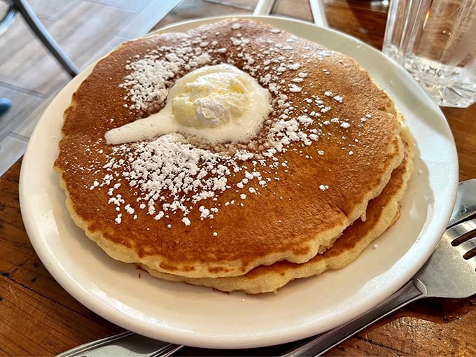 A perfect pancake is like a good marriage—golden brown, a little sweet, and improved with a pat of butter on top.