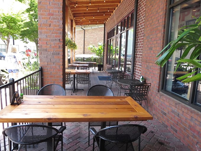 The patio offers al fresco dining under string lights—where summer evenings stretch longer and seafood somehow tastes even better in the open air.