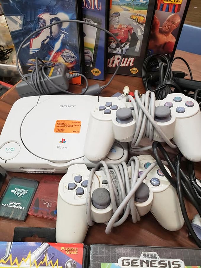 Gaming nostalgia central—where PlayStation meets Sega Genesis in a digital reunion that would make any 90s kid weep with joy.