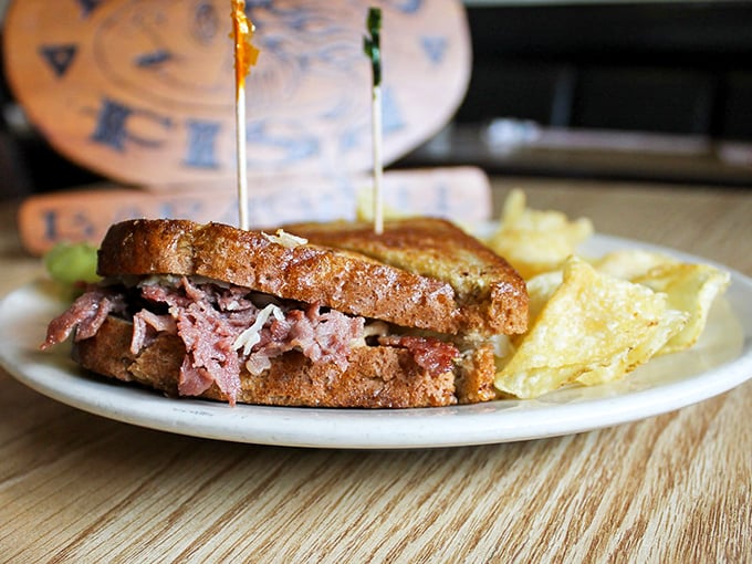 The Reuben sandwich—where corned beef, sauerkraut and Swiss cheese throw the kind of party your taste buds talk about for weeks afterward.