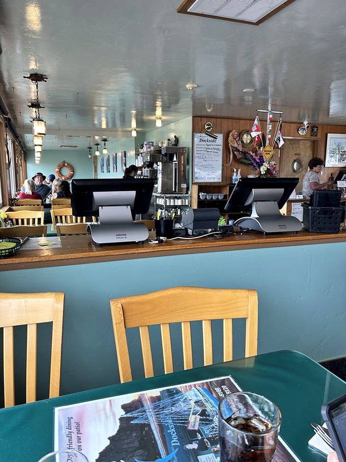 Where orders become ocean-to-table reality. Dockside's staff keeps the seafood flowing while diners enjoy views that million-dollar restaurants would envy.