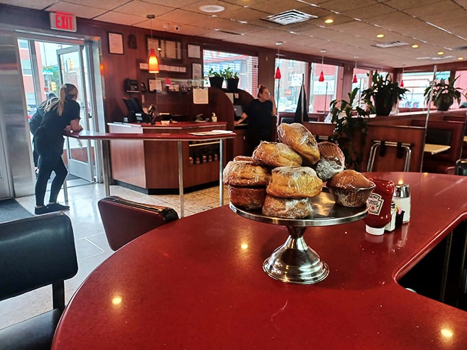 Fresh pastries on display—because sometimes you need dessert before, during, and after your meal.