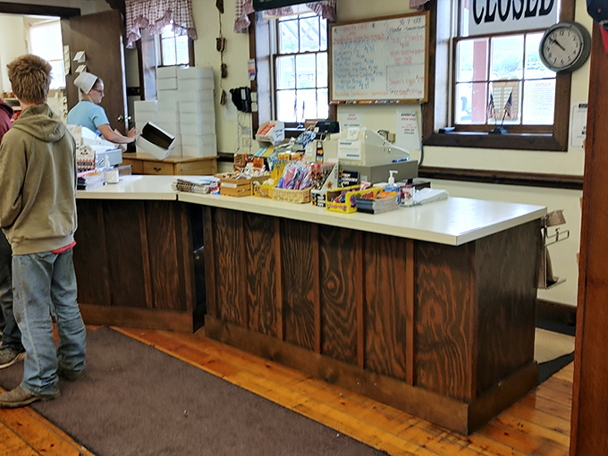 The bakery counter, where dreams come true and diets go to die. Worth every delicious calorie.