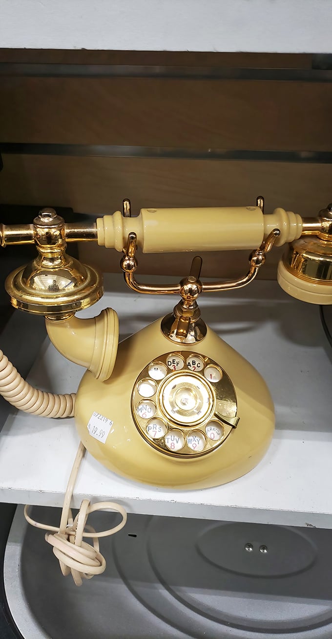 Hello, yesterday calling! This rotary beauty belongs in a museum—or your vintage-inspired home office.
