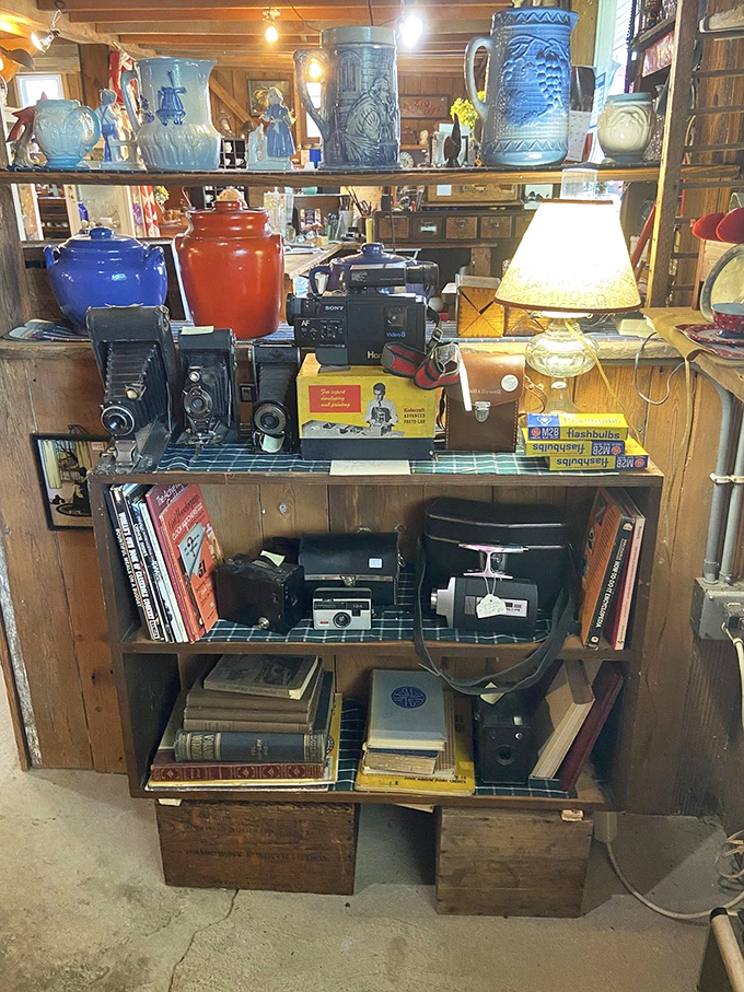 The analog corner—where cameras, books, and vintage electronics remind us that "storage" once meant shelves, not clouds.