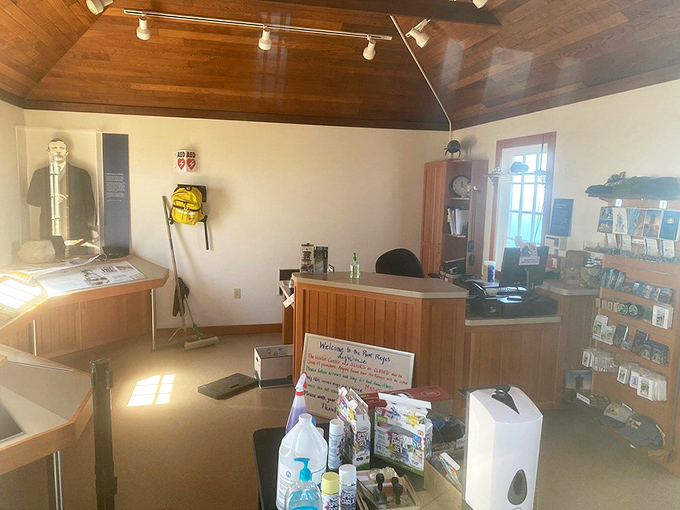 The visitor center offers a glimpse into lighthouse life—where isolation and responsibility created a unique breed of maritime guardian.