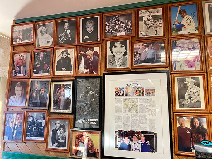 Hollywood meets Sedona at this photo wall. Turns out famous people need good omelets too – they're just like us!