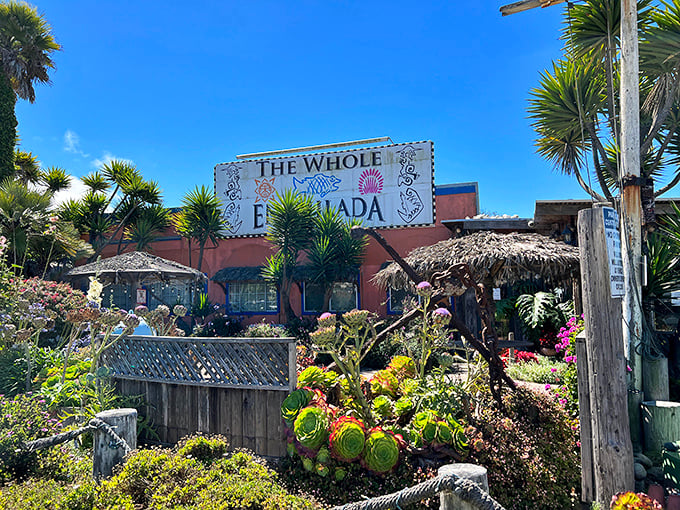 The Whole Enchilada isn't just a name—it's a promise. This vibrant restaurant garden sets the stage for Mexican seafood magic that keeps locals coming back.