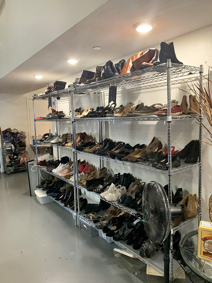 A shoe lover's fantasy arranged with military precision. Every pair tells a story—some barely worn chapters waiting for you to continue the tale.