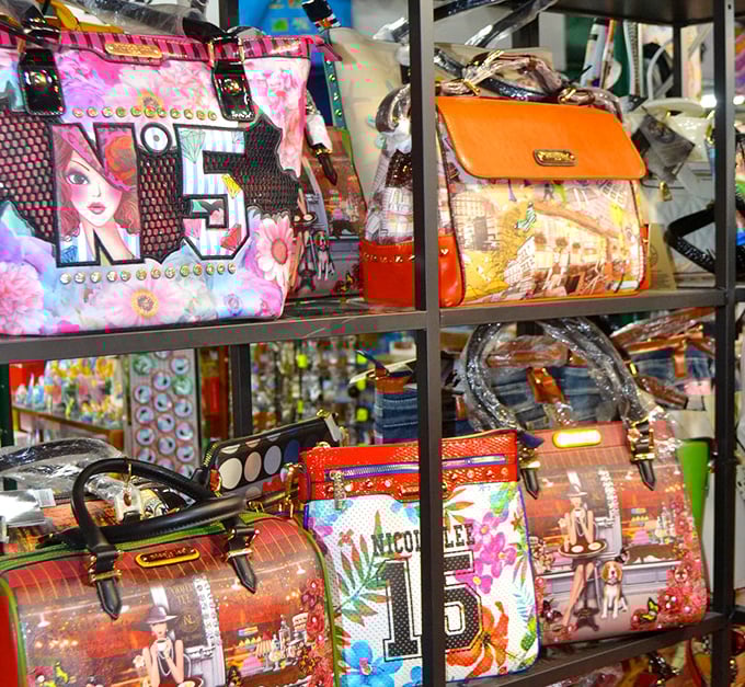 Handbag heaven for the fashion-forward treasure hunter. These colorful carryalls aren't just accessories—they're portable personality statements.