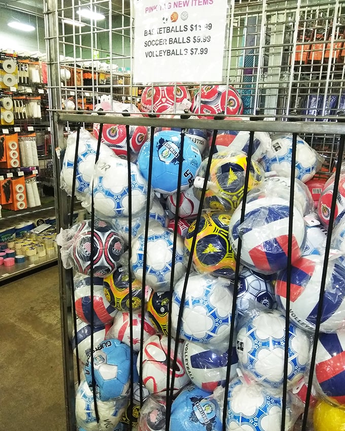 A cage full of potential home runs, touchdown passes, and soccer goals—all at prices that won't deflate your budget.