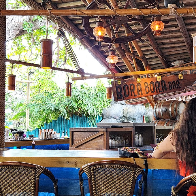 The Bora Bora Bar isn't just a place to order drinks—it's where tiki dreams come to life, one rum-soaked sip at a time.