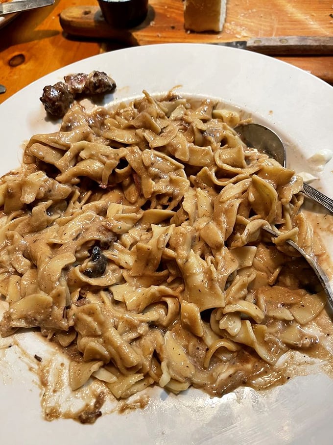Beef stroganoff that would make a Russian grandmother nod in approval—comfort food that's traveled the world but feels right at home in Arizona.