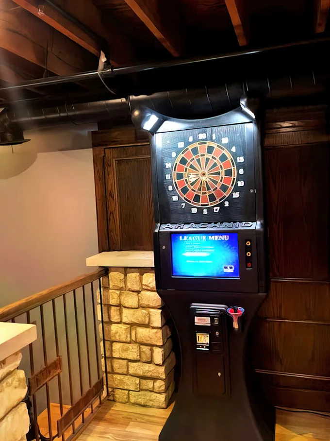 Electronic darts—where your accuracy improves in direct proportion to how many of their craft beers you've consumed. A time-honored tavern tradition.