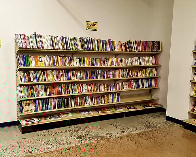 The book section rivals small-town libraries. Bestsellers, obscure titles, and everything between—literary adventures await at a fraction of retail prices.