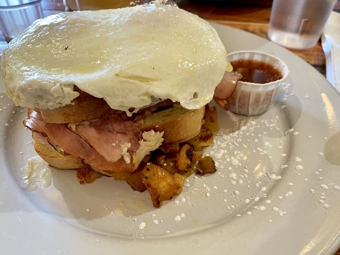 Not all heroes wear capes—some come stacked between English muffins with a perfectly poached egg hat and a side of maple syrup.