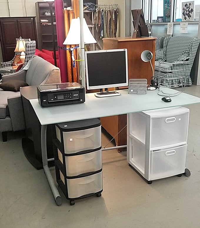 Complete home office setups waiting to be discovered – from desks to storage solutions that would make any organization guru proud.